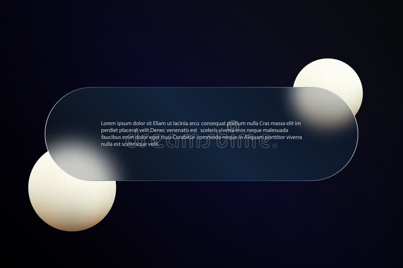 Glass Morphism Style. Floating Blurred Spheres with a Rectangular ...