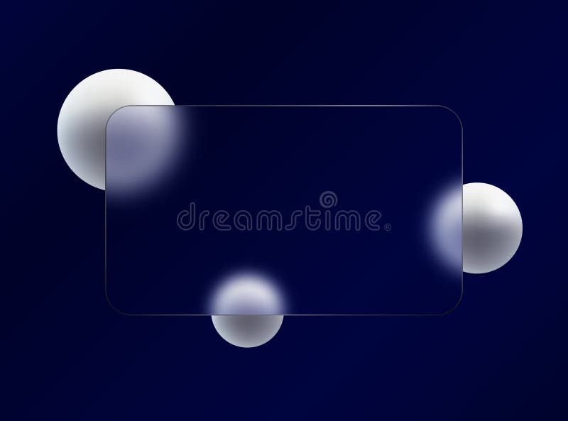 Glass Morphism Style. Floating Blurry Spheres with Rectangular ...