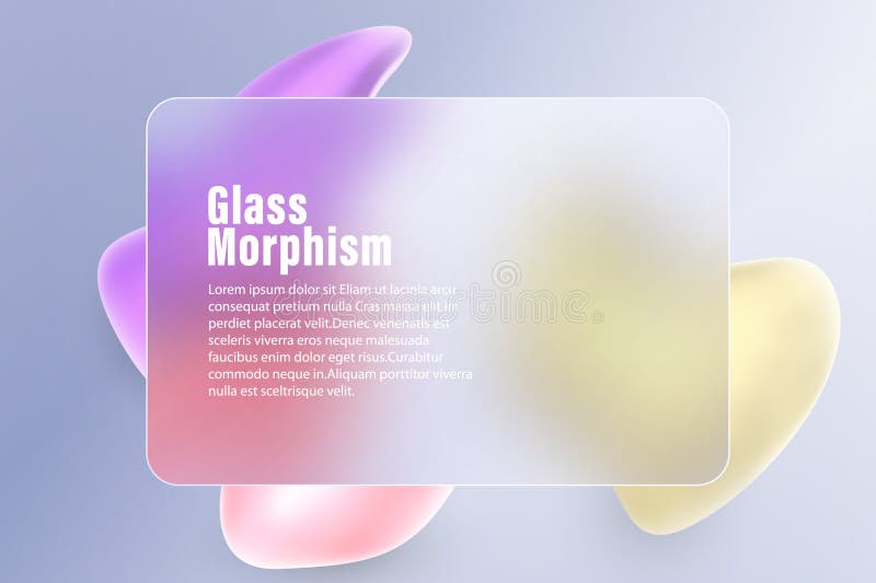 Glass Morphism Effect. Banner Made of Transparent Matte Acrylic. Gold ...