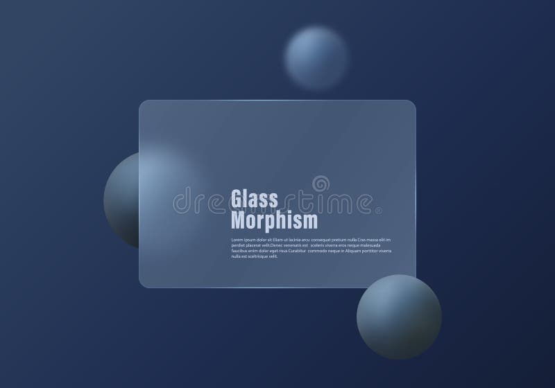 Glass Morphism Vector Background with Dark Blue Gradient and Frosted UI ...