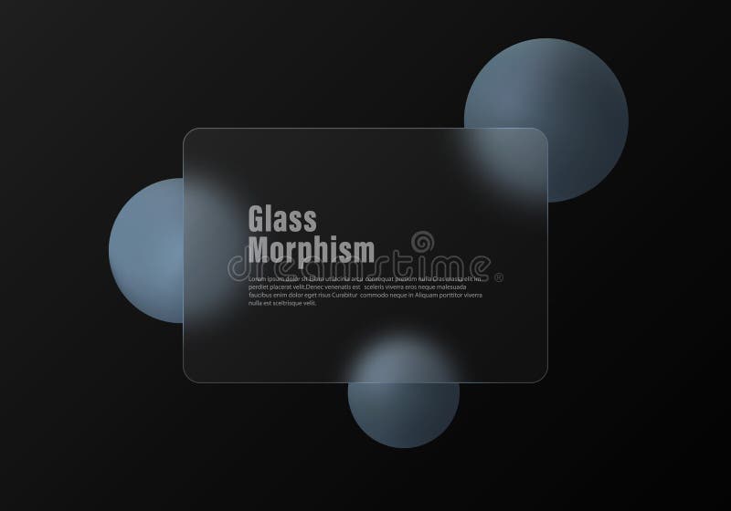 Glass Morphism Vector Illustration with a Dark Gradient Background ...