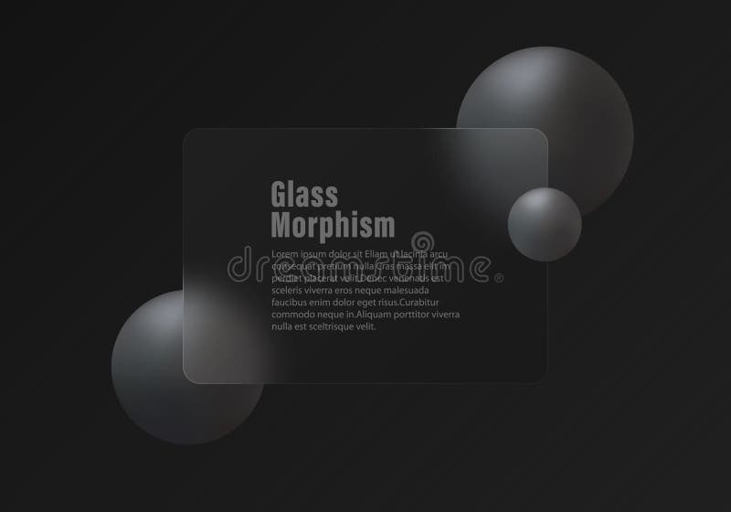 Glass Morphism Vector Illustration with a Dark Gradient Background ...