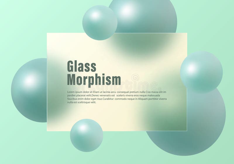 Glass Morphism Vector Illustration with Mint Green Background and ...