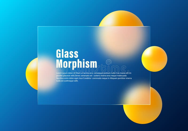 Glass Morphism Website Landing Page Template. Dark Blue Background with ...