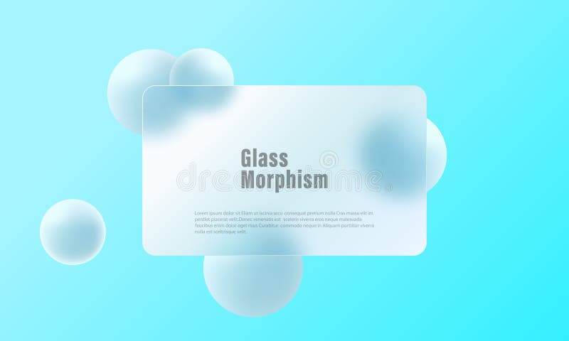 Glass Morphism Website Landing Page Template. Panel Made of Transparent ...
