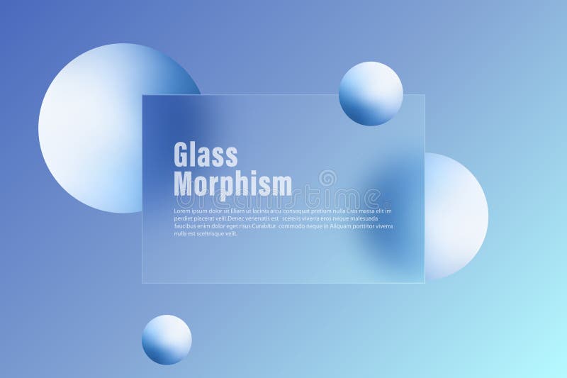 Glass Morphism Website Landing Page Template. Presentation Screen with ...