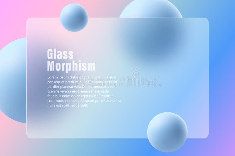 Glass Morphism Website Landing Page Template. Transparent Horizontal ...