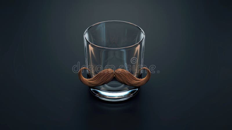 A Glass with a Moustache Design, Perfect for Quirky and Fun Projects ...