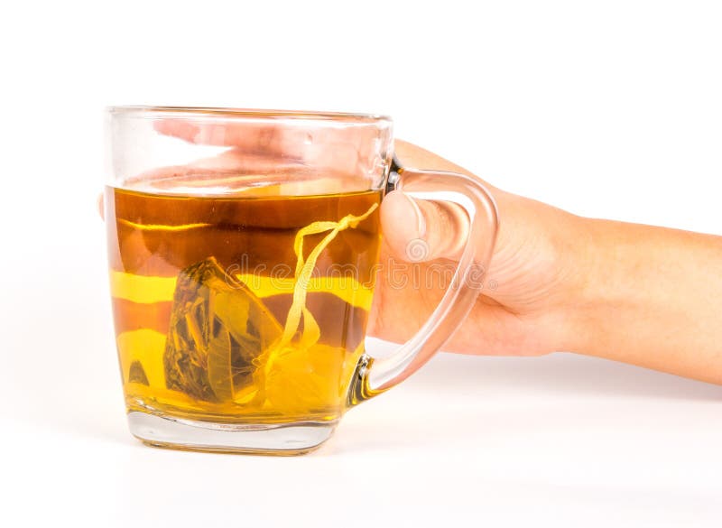 Glass mug of herbal tea stock image. Image of drinking - 58026503