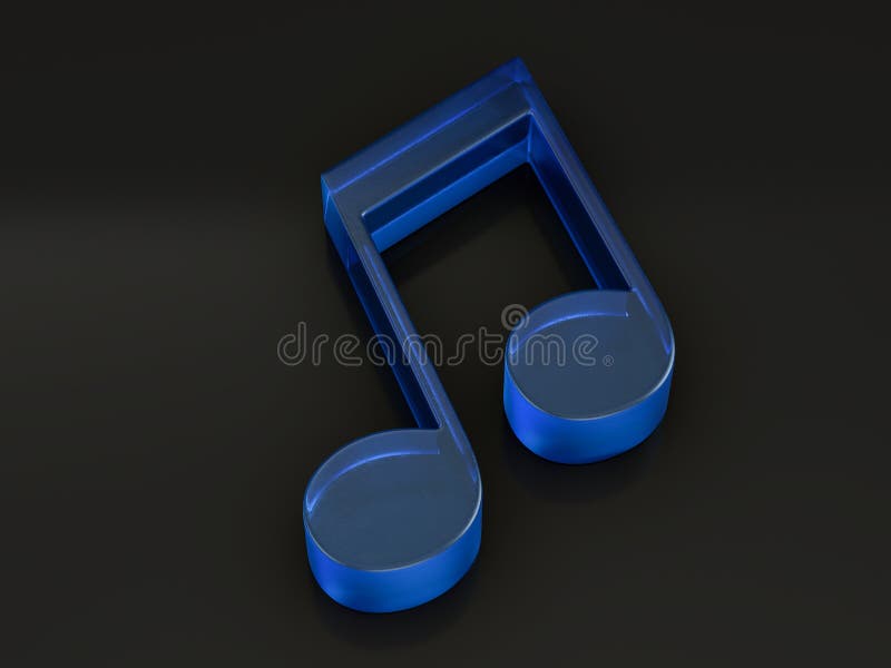 Glass Music Note Symbol on Black Stock Illustration - Illustration of ...