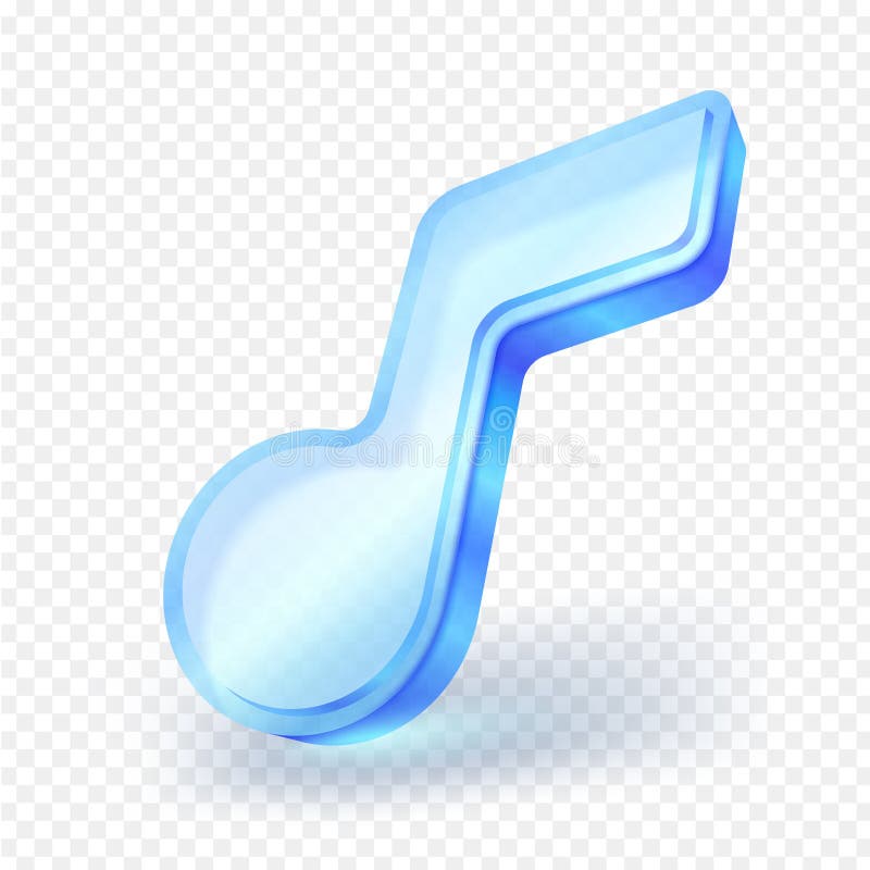 Glass Music Notes Button Icon Isolated on White Background Stock Vector ...