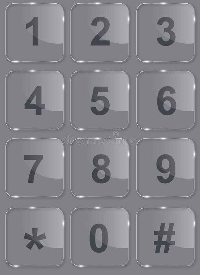 Glass Number Symbols Illustration Stock Vector - Illustration of data ...