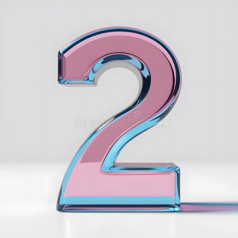 Glass Number Two: a Stunning Pink and Blue Digit Render Stock ...