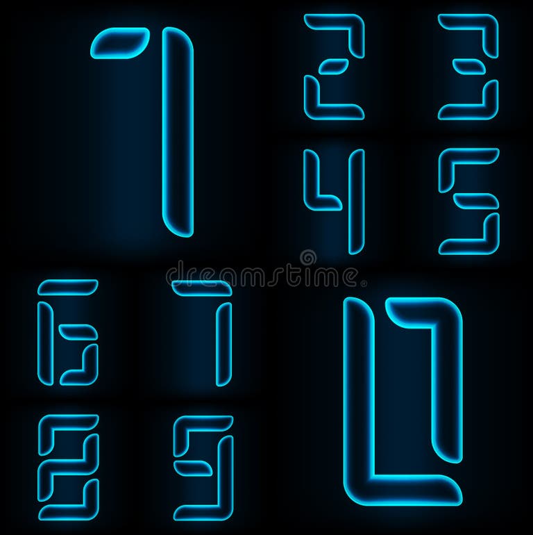 Glass Numbers from Zero To Nine Stock Vector - Illustration of icon ...