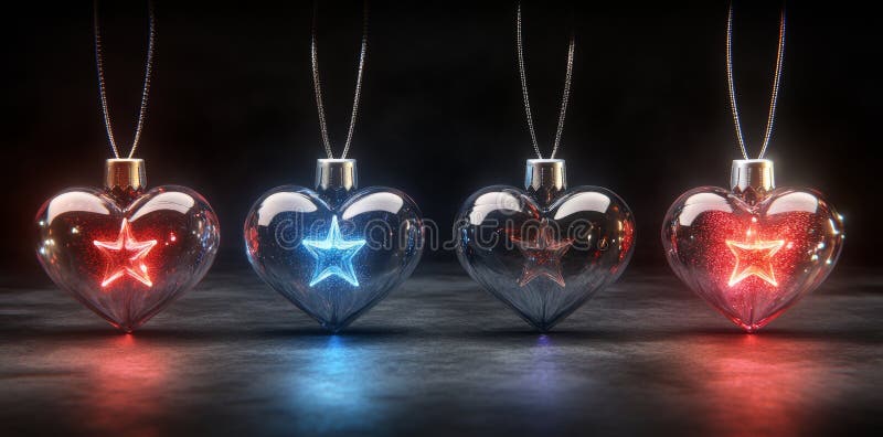 Glass Objects with Radiant Colors, Arranged in a Gradient Pattern on a ...