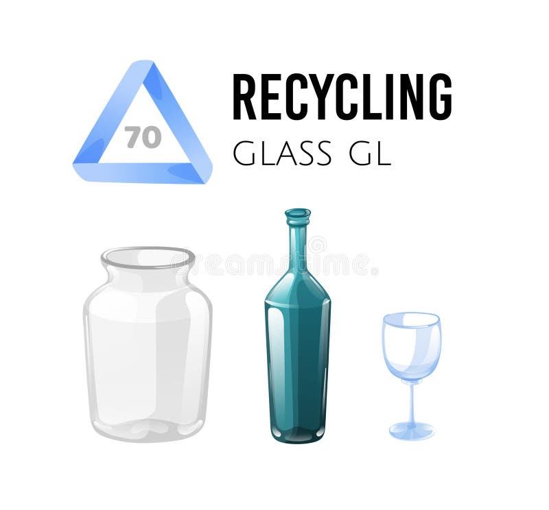 Glass Objects, Reusable and Recyclable Waste, Art Stock Vector ...