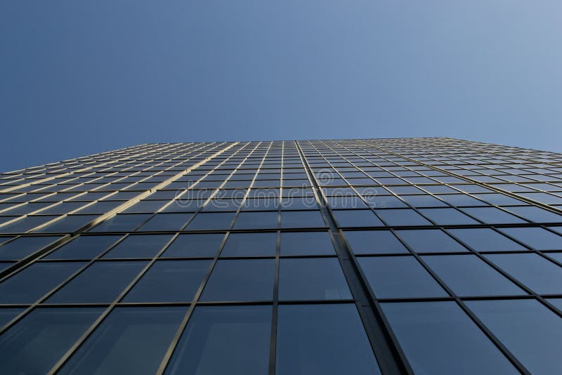 Glass Office Building Bottom-up View Stock Image - Image of center ...