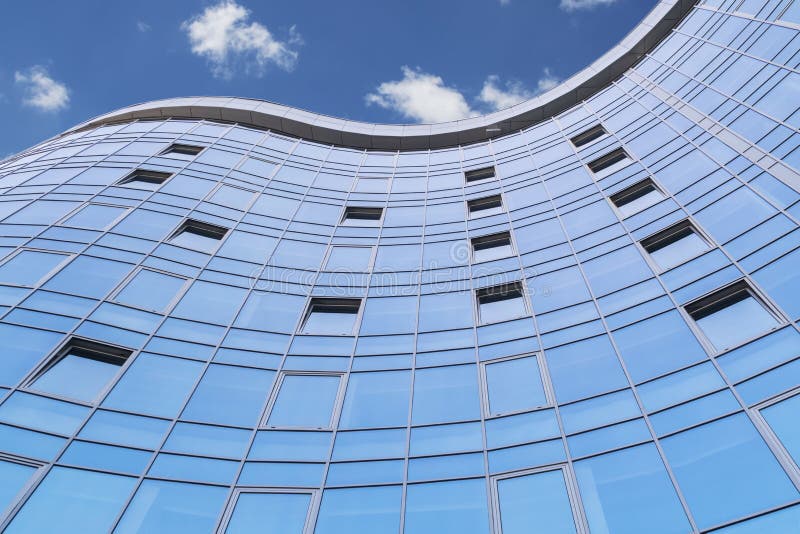 Glass Office Building, Bottom View Stock Image - Image of building ...