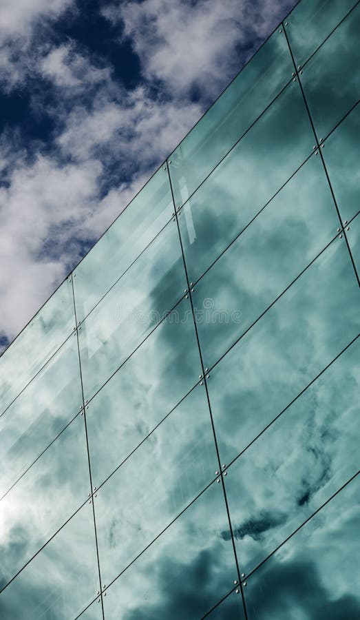Glass Office Building with a Reflection Stock Photo - Image of ...