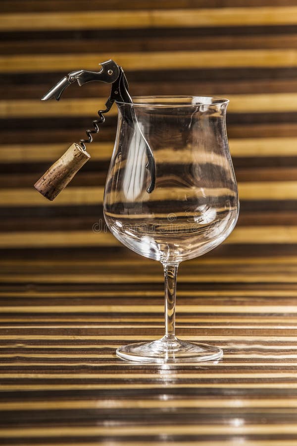 Glass and opener bottle stock photo. Image of wine, glass - 56801664