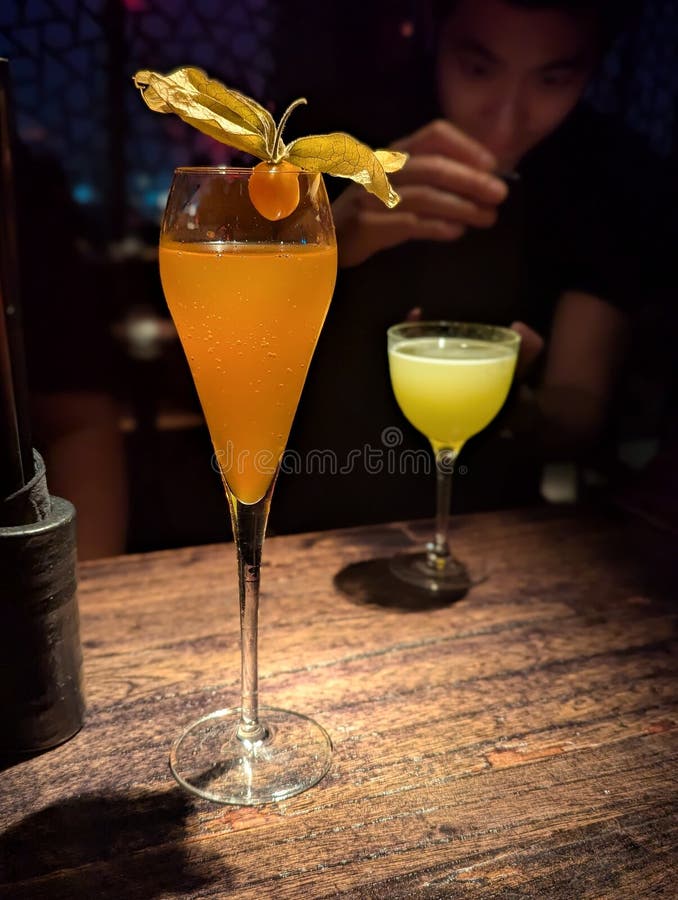 Glass of Orange Cocktail in Classy Bar at Evening Setting, London Stock ...