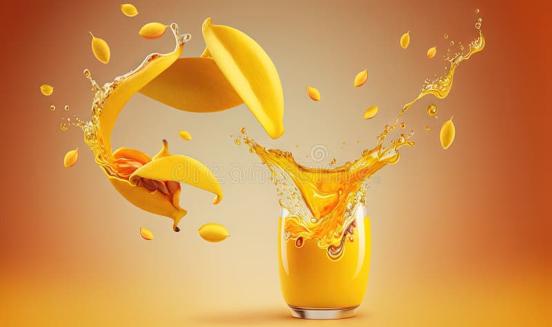 A Glass of Orange Juice with a Splash of Orange Juice Stock ...