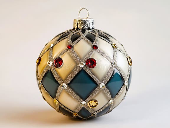 A Glass Ornament with a Diamond Pattern on it Stock Image - Image of ...