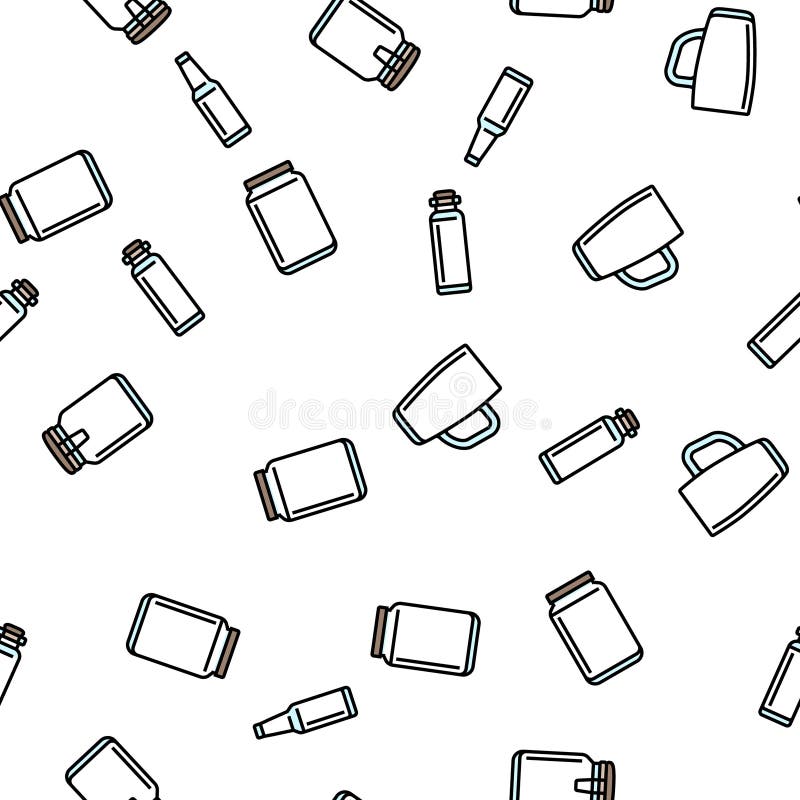 Glass Packaging Bottle Product Seamless Pattern Vector Stock ...