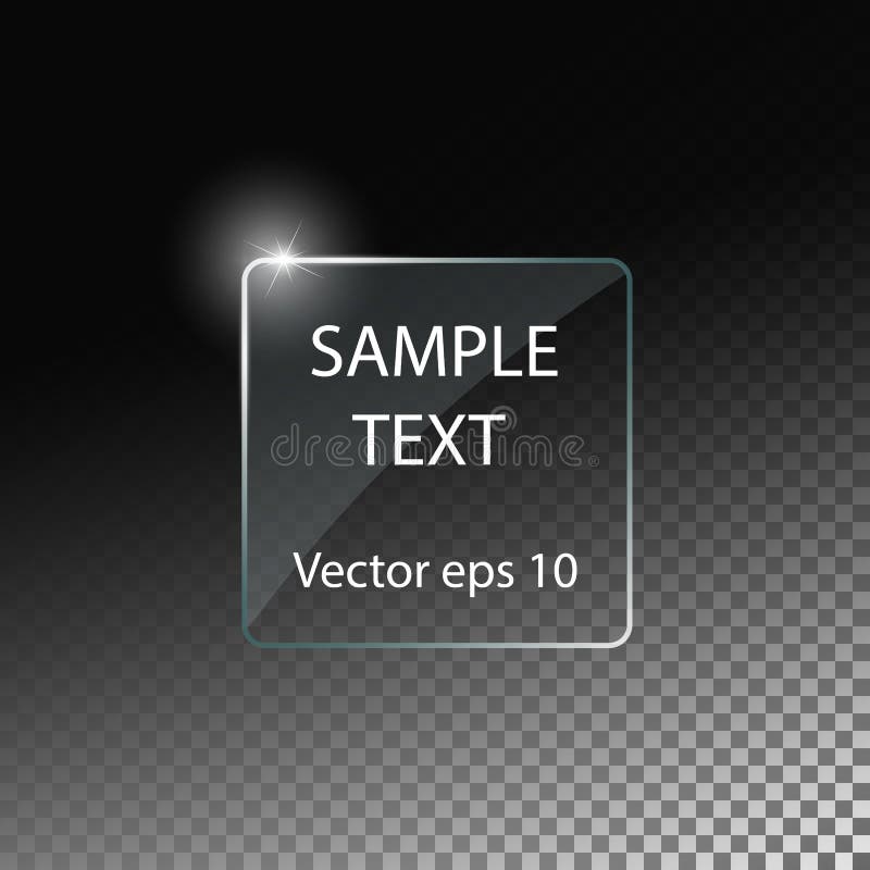 Glass Panel on Transparent Background. with Space for Text. Vector ...