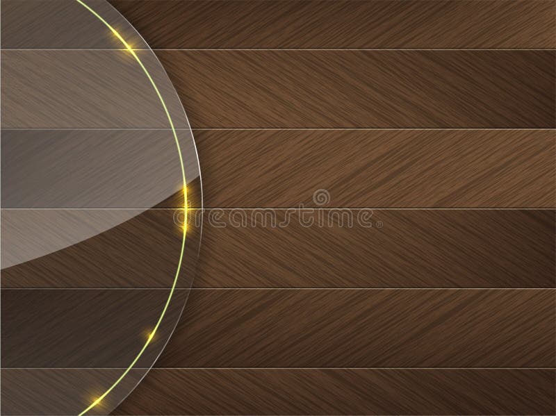 Glass Panel With A Blue Neon Light Over A Wood Background Stock Vector ...