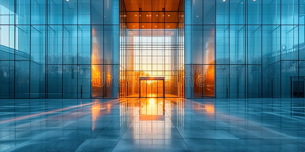 Glass Panels with Limited Geometric Patterns Creating a Structu Stock ...