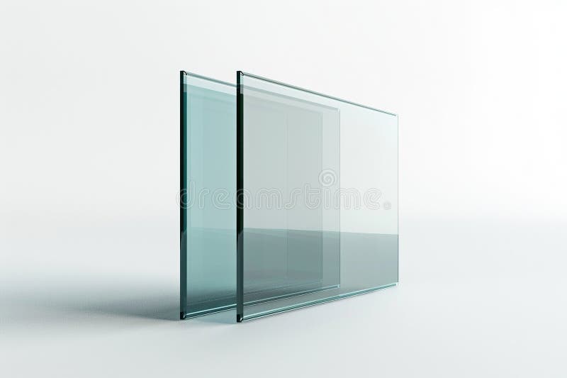Glass Panels on White Background. Generative AI. Stock Illustration ...