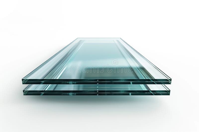 Glass Panels on White Background. Generative AI. Stock Illustration ...