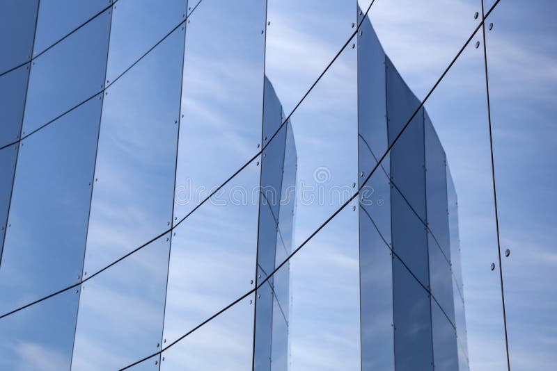 Glass Panes on Facade of Trade Building Stock Image - Image of clear ...