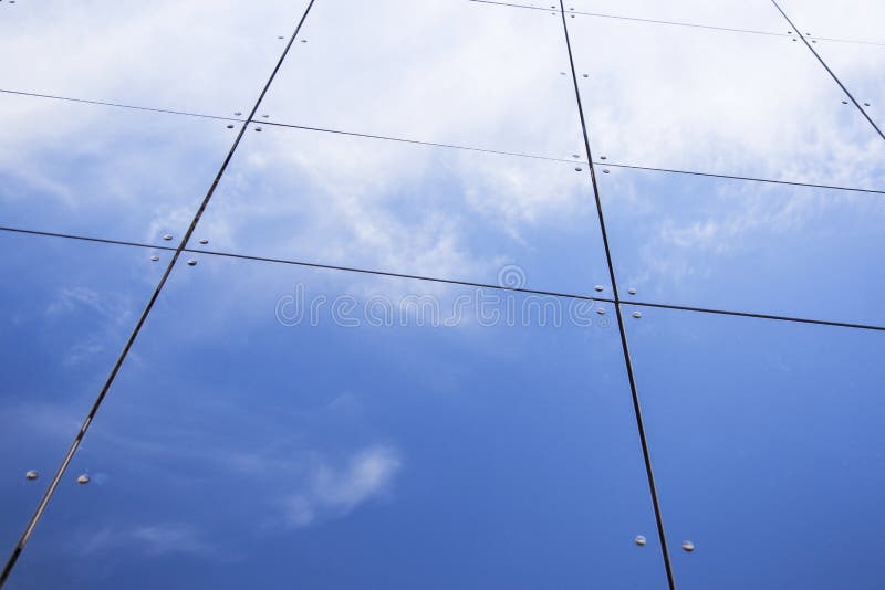 Glass Panes on Facade of Trade Building Stock Image - Image of clear ...