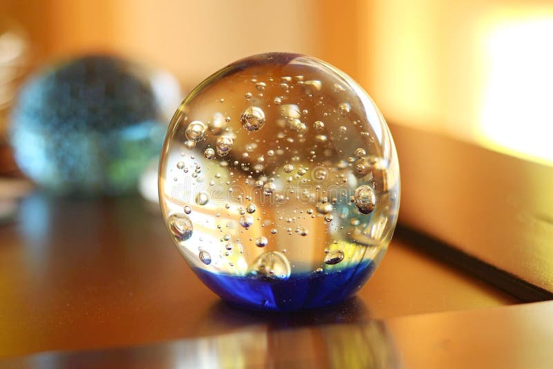 Glass Paperweight stock photo. Image of glass, blue, beautiful - 44046400