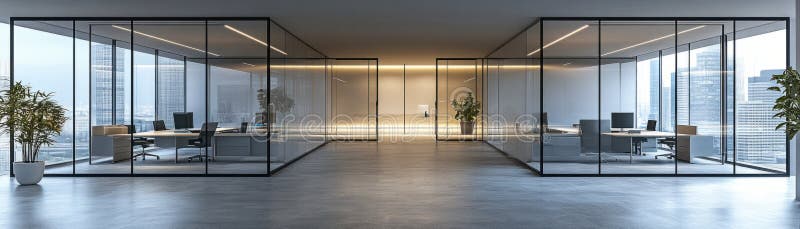 Glass Partitioned, Bright Modern Office with Glass Partitions, Designed ...