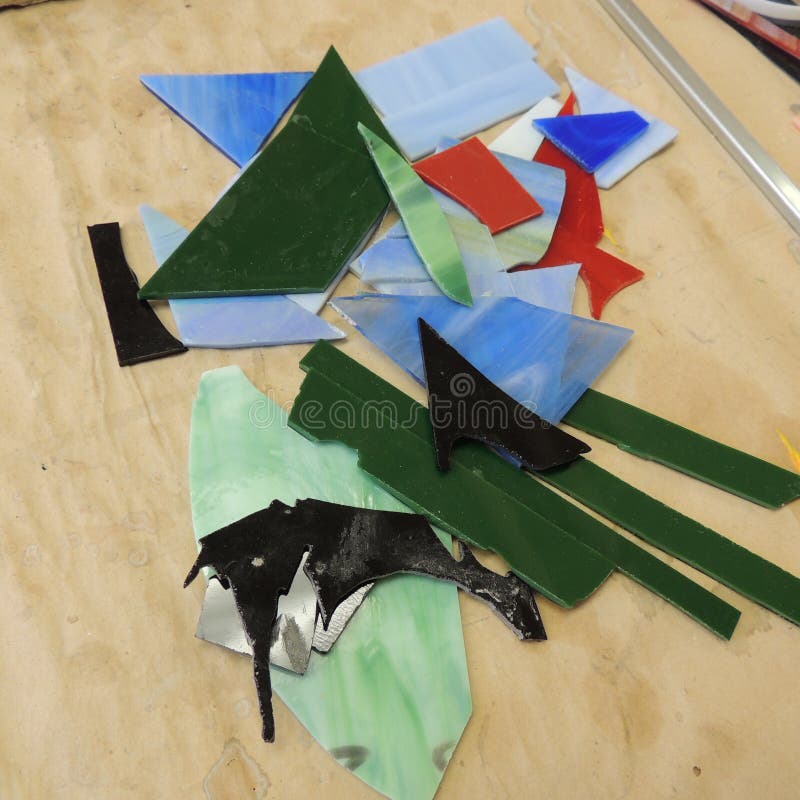 Glass and Frame for Creating Stained Glass Art Stock Image - Image of ...