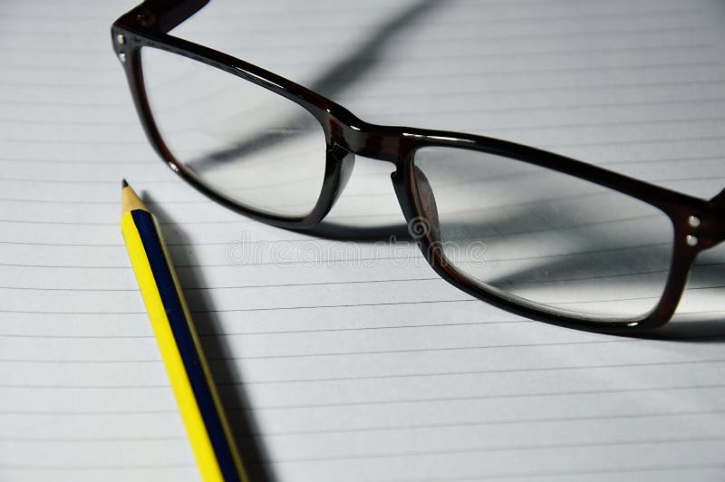 Glass and pencil stock image. Image of glass, memo, equipment - 44807755