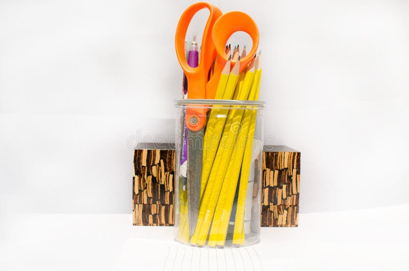 Glass Pencil for Work in Office Stock Image - Image of concept, pencil ...