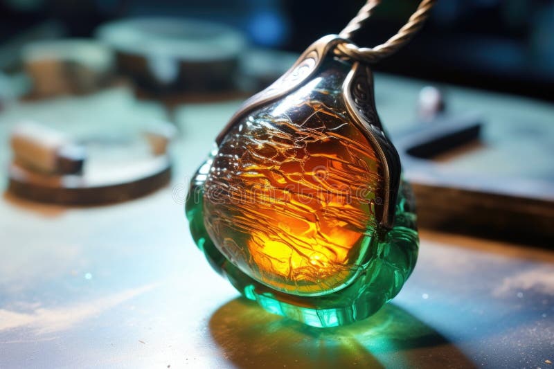 Glass Pendant in the Process of Shaping Stock Illustration ...