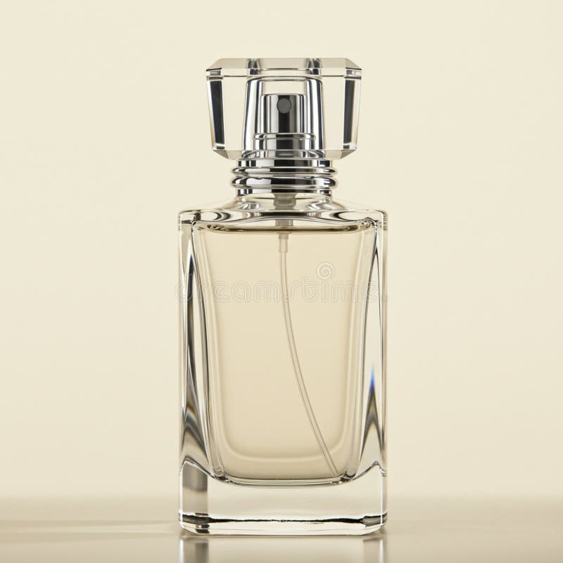 A Glass Perfume Bottle with a Clear, Rectangular Design and Sharp Edges ...