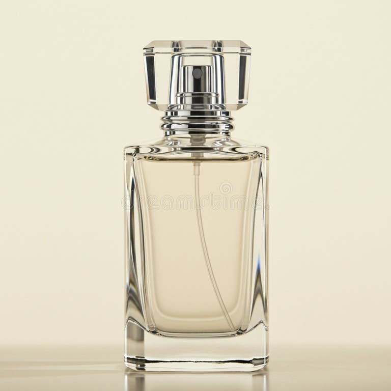 A Glass Perfume Bottle with a Clear, Rectangular Design and Sharp Edges ...