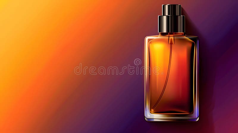 Glass Perfume Bottle with Gradient Background. Stock Illustration ...