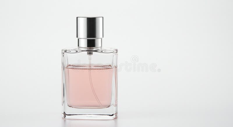 A Glass Perfume Bottle with a Sleek Rectangular Shape, Filled with Pale ...