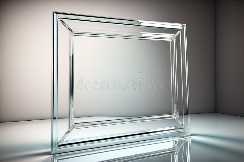 Glass Picture Frame on a Solid Color Background. Ai Generative Stock ...