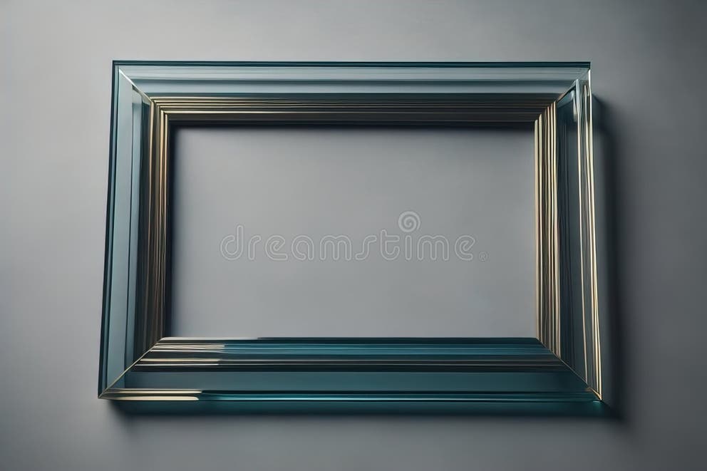 Glass Picture Frame on a Solid Color Background. Ai Generative Stock ...