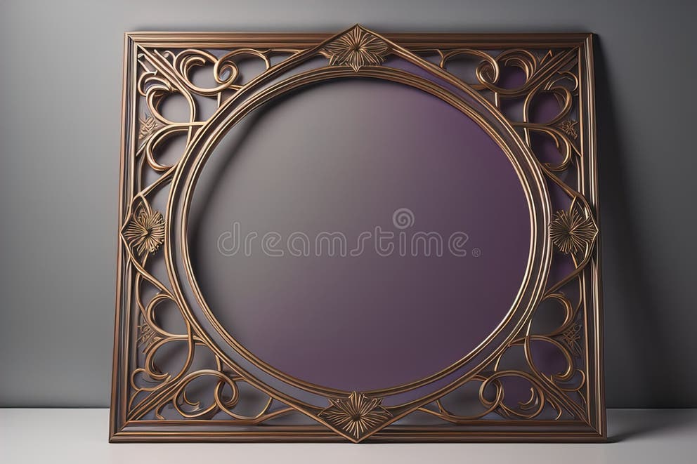 Glass Picture Frame on a Solid Color Background. Ai Generative Stock ...