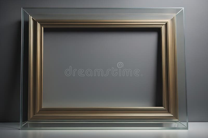 Glass Picture Frame on a Solid Color Background. Ai Generative Stock ...
