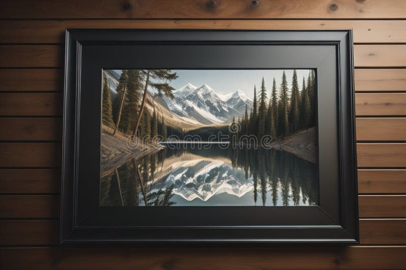 Glass Picture Frame on a Solid Color Background. Ai Generative Stock ...